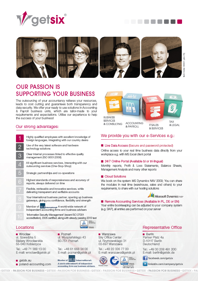 Download our one pager about our profile | getsix